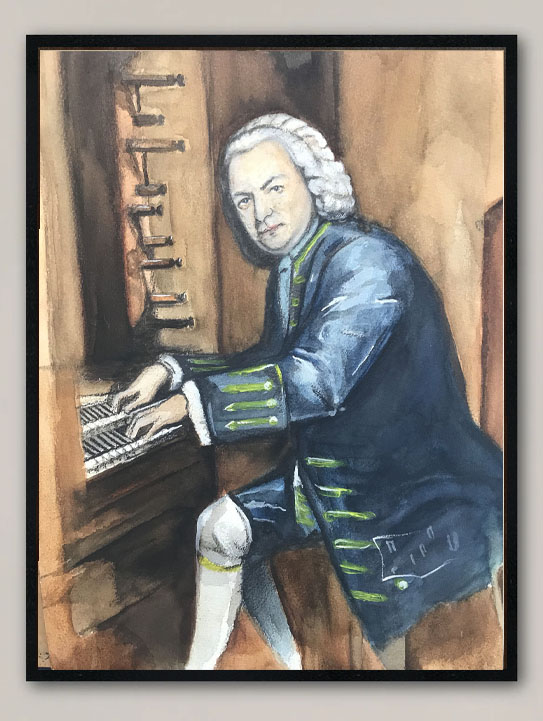 J.S.Bach Art Print Gift Framed - Buy Pencil Portrait Art Print Gifts ...