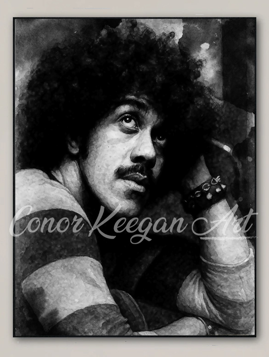 Phil Lynott Watercolour Art Gift Print Framed - Buy Pencil Portrait Art ...